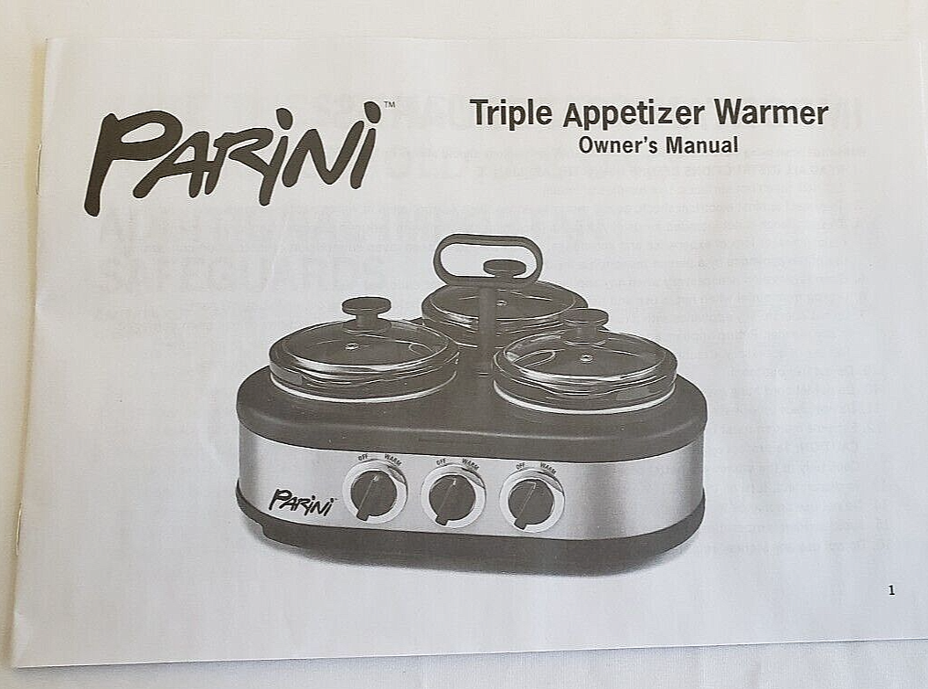 Parini Cookware Triple Appetizer Warmer Stainless Steel Crockpot ...