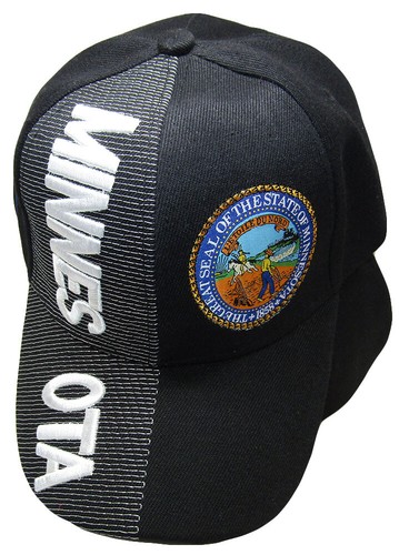 Minnesota State Black White Letters Patch On Side Embroidered Hat Cap ...