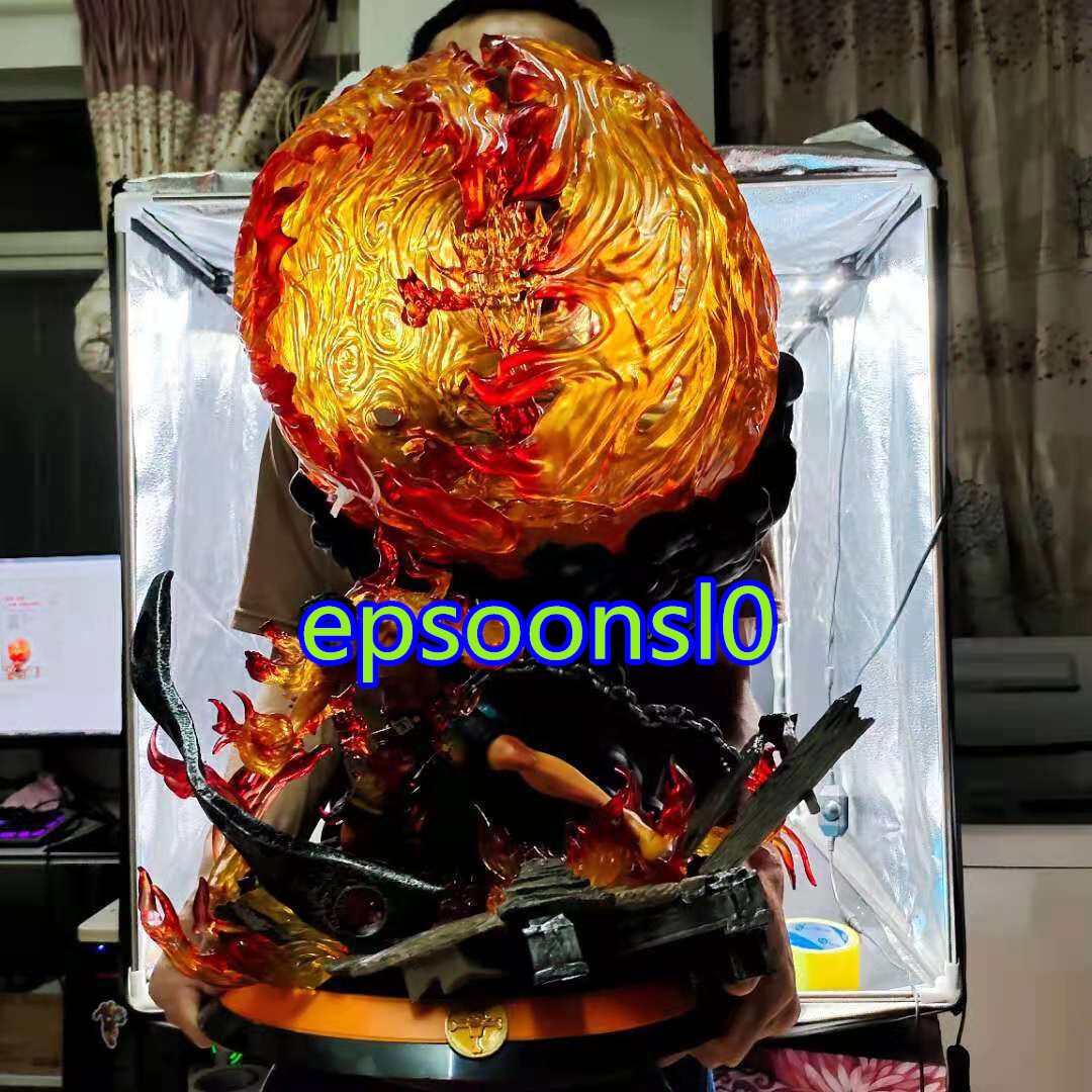 22"Anime Figure GK Portgas·D Ace W/ Fireball PVC Model Statue Light up ...