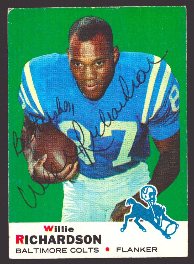 WILLIE RICHARDSON 1969 Topps #5 AUTOGRAPH Auto COLTS Signed Dolphins d.2016 | eBay