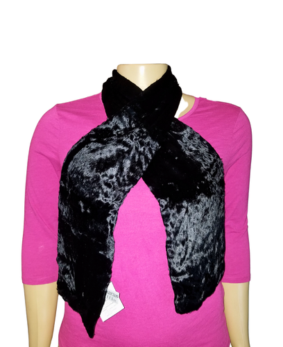 Collection XIIX LTD. Scarf Women's Black Crushed Velvet 53"x8" Vintage ...