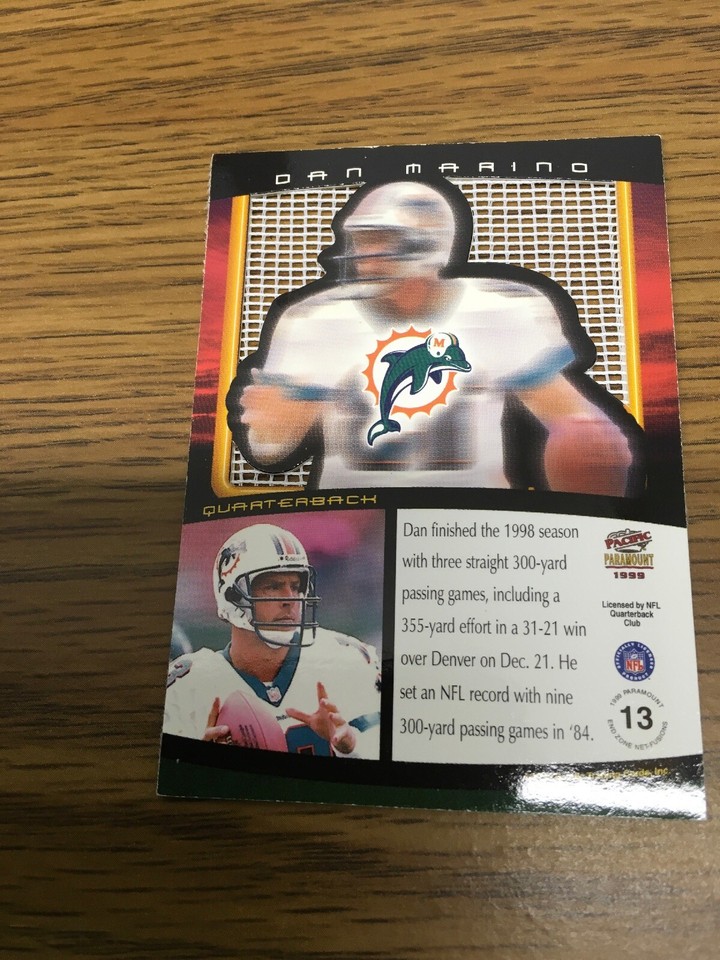 1999 Paramount End Zone Net-Fusions Miami Dolphins Football Card #13 ...