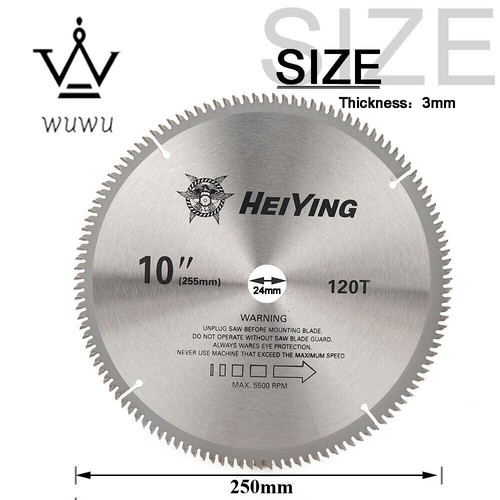 10'' 120T Circular Saw Blade Multitool Cutting Wood/Aluminum Discs 24mm ...