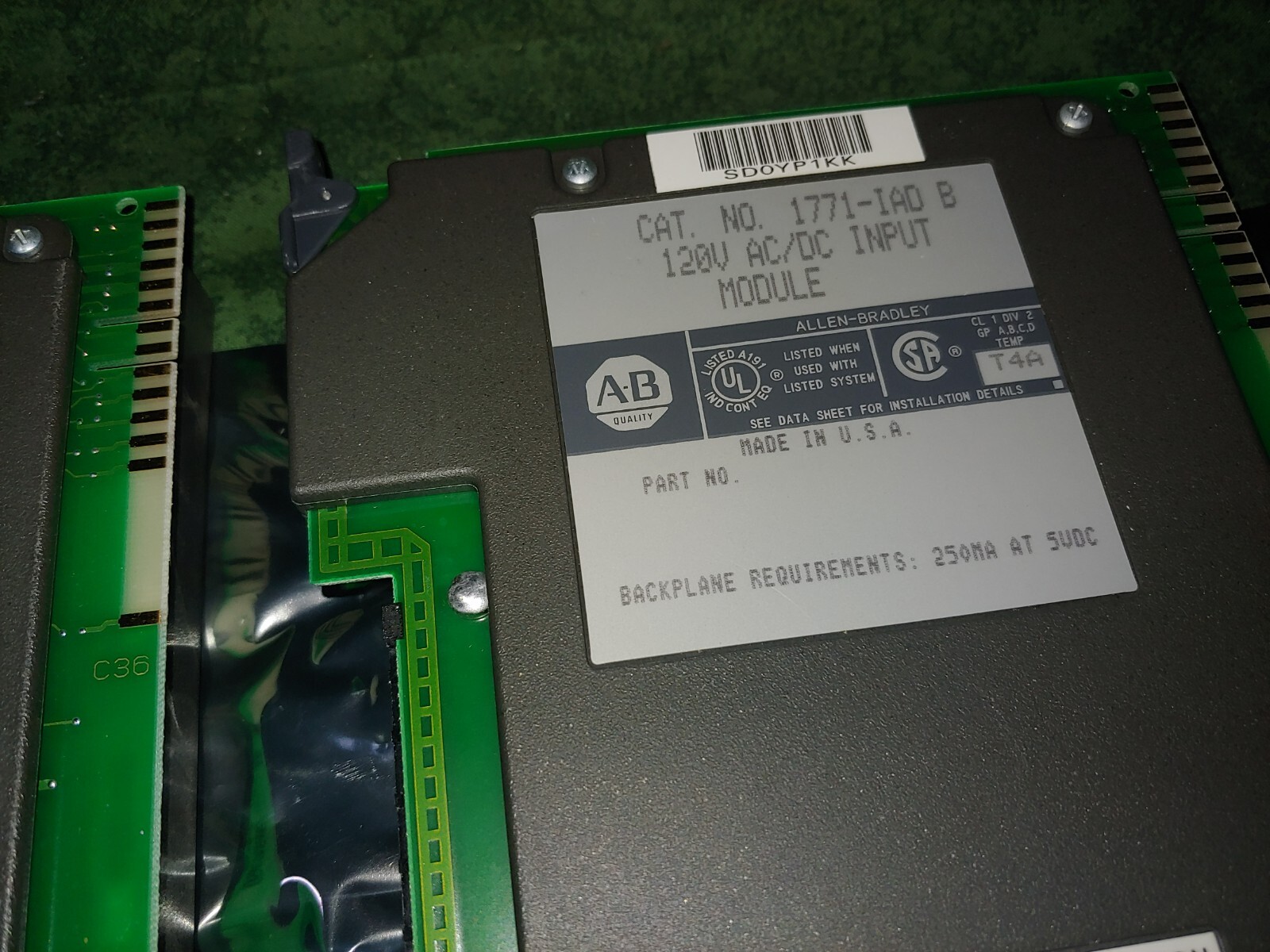 (2) Allen Bradley PLC Input Modules 1771-IAD B 120V AC/DC (18413-Tub Y2 ...