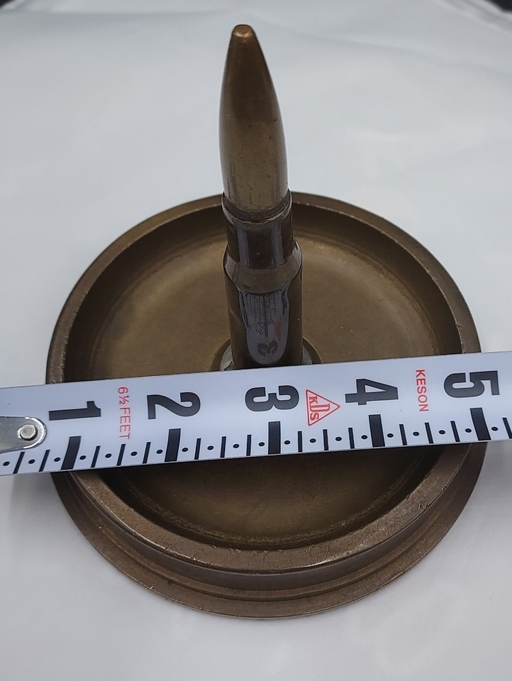 Vintage Signed and Dated WW II Heavy Solid Brass Trench Art Bullet ...