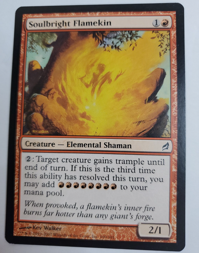 MTG Magic The Gathering Card Soulbright Flamekin Creature Elemental ...