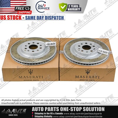2pcs Rear Brake Rotor With Holes fit Maserati Quattroporte Ghibli 17 ...