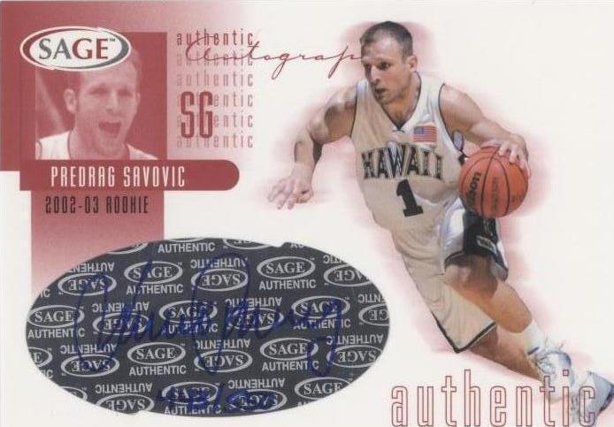 2002 Sage - Authentic Autograph Predrag Savovic #A27 Red /550 (AU) for ...
