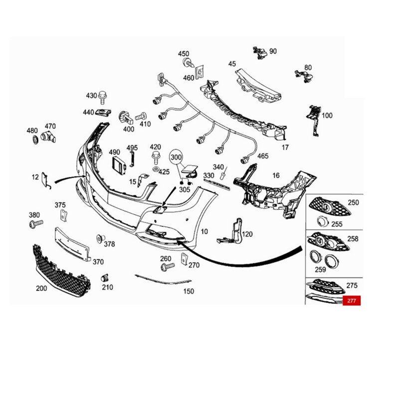 LH Front Fog Driving Light Cover Trim For 2012-2014 Mercedes Benz W204 ...