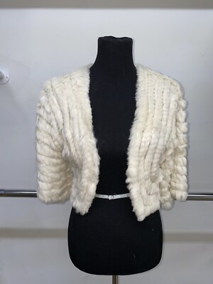 Woman’s Off White Rabbit Fur Bolero - One Size Fits Most | eBay