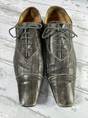 Giovanni Marquez Lucca Designer Gray Leather Dress Shoes Mens size 10 ...
