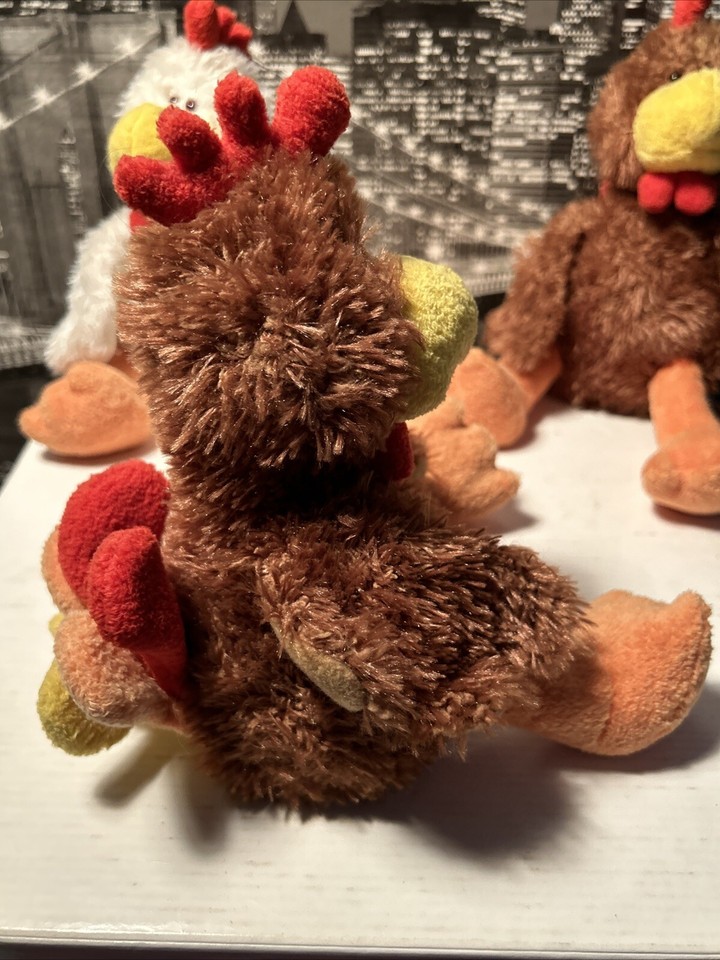 Plush Turkey Chicken Rooster Gund VTG Stuffed Animal Lot Thanksgiving ...