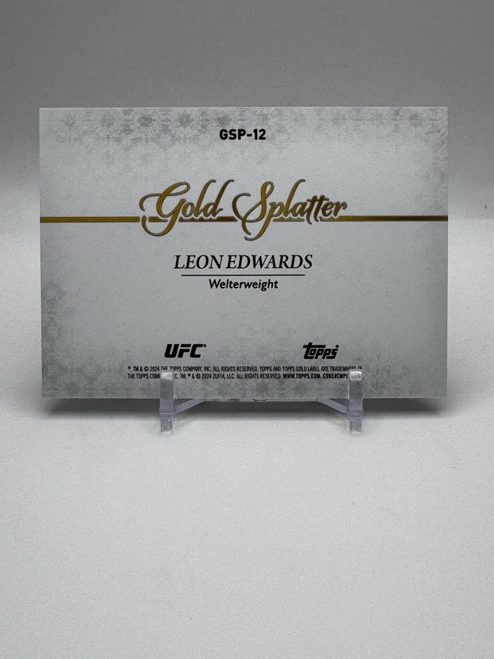 Leon Edwards 2024 Topps Gold Label UFC Gold Splatter Case Hit SSP | eBay