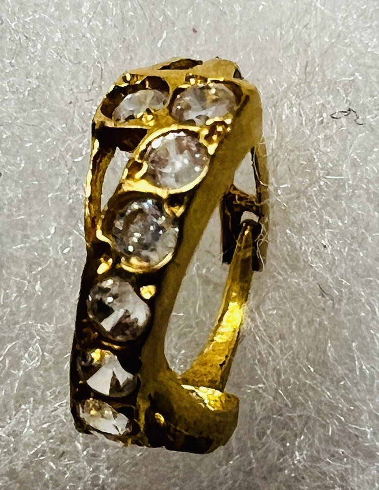 X-shape BOHO 22kt gold nose ring pin HOOP India 18 gauge CRYSTALS-USA ...