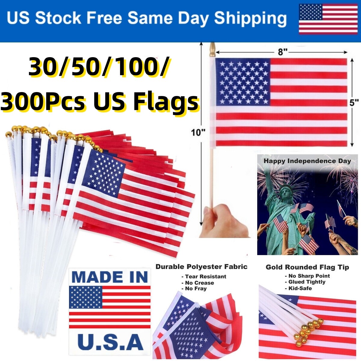 Small American Flags On Sticks