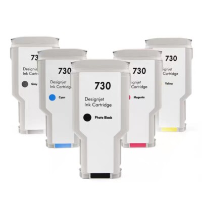 6pc Compatible Ink Cartridge For HP DesignJet T1600 T2600 T1700 Printer ...