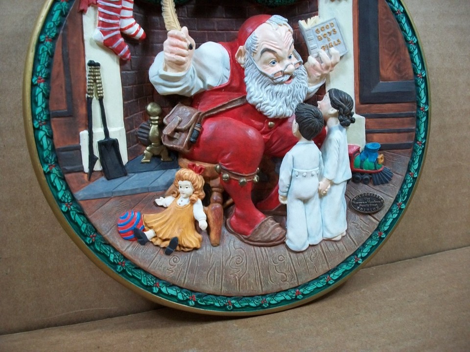 Norman Rockwell Christmas Legacy "Making A List" 3-D Collector Plate | eBay