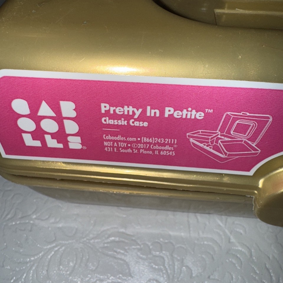 Caboodles Pretty In Petite Classic Makeup Case GOLD 9x6x4 USA Made ...