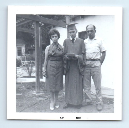 Old Vintage Square Photo MAN WOMAN GRADUATE CAP AND GOWN GRADUATION ...