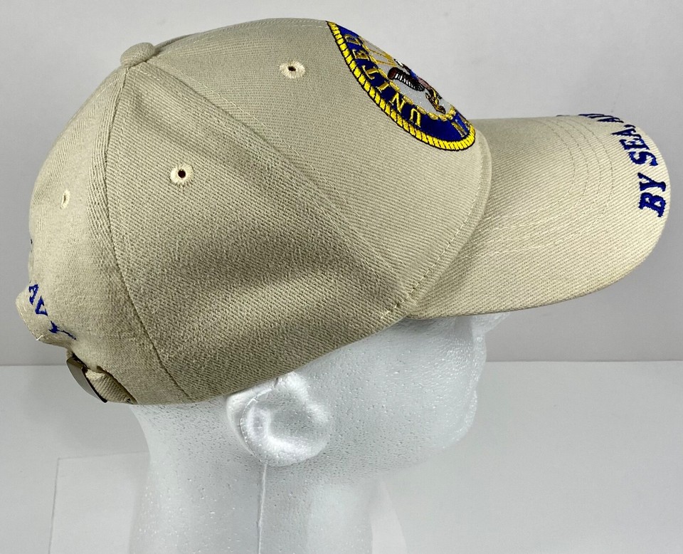 Beige Embroidered Eagle Emblems, Inc USN United States Navy Adjustable ...