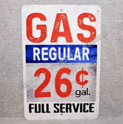 Metal Sign GAS full service station petroliana petroleum gasoline oil ...