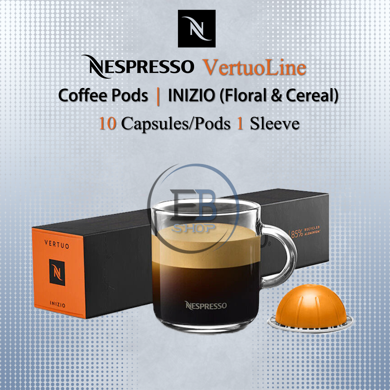 NESPRESSO Coffee Pods Vertuo Line 10 Capsules 1 Sleeve INIZIO (Floral ...