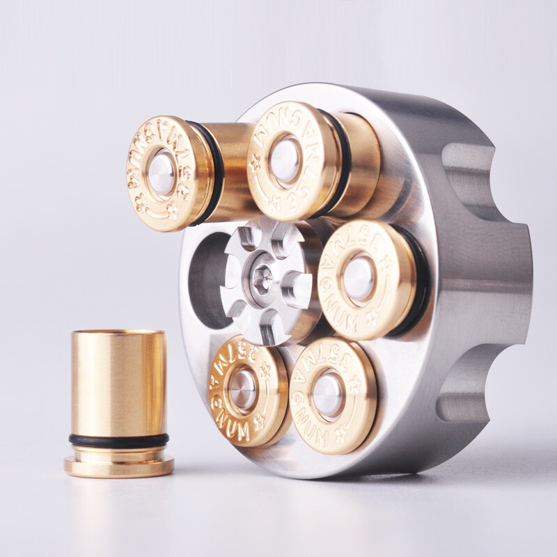 Stainless Steel Revolver Finger Spinner Hand Fidget Pocket EDC Toy ...