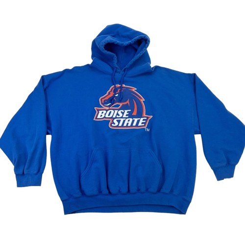 VTG Y2K 90s Boise State Broncos Sweatshirt Mens 2XL Blue Hoodie Idaho ...