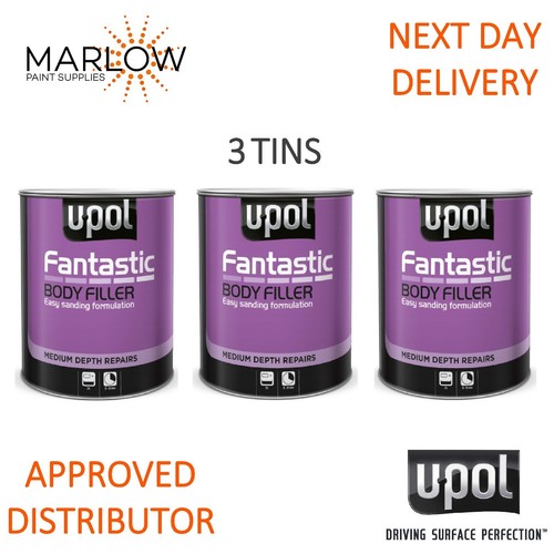 3 X U-POL FANTASTIC POLYESTER CAR BODY FILLER 3LTR UPOL FANT/3 WITH BPO HARDENER | eBay