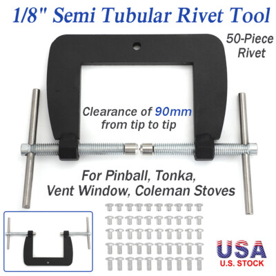 1/8"Semi Tubular Rivet Tool Upgraded Kit For Pinball Tonka Vent Window ...