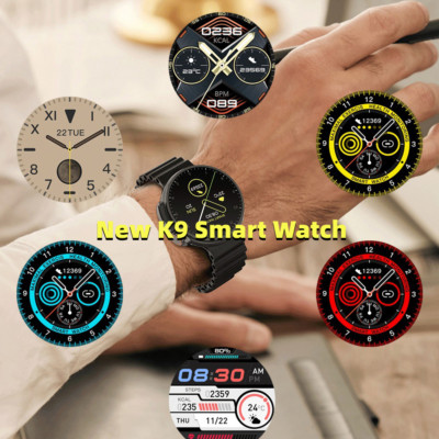 New K9 Smart Watch 1.39 Round Screen Encoder True Screw Clip Wireless ...