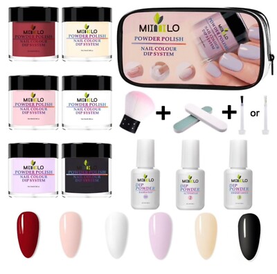 11Pcs/Set Dipping Powder Glitter Dip System Liquid Nail Manicure Gel ...