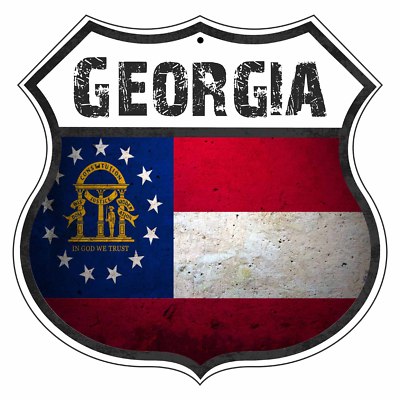 Georgia Country Flag Shield Novelty Highway Road Street Notice Aluminum ...