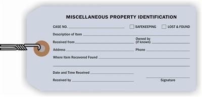 Miscellaneous Property Tag, 100 Tags / Pack, 6.25" x 3.125MET003LB-6WRD ...