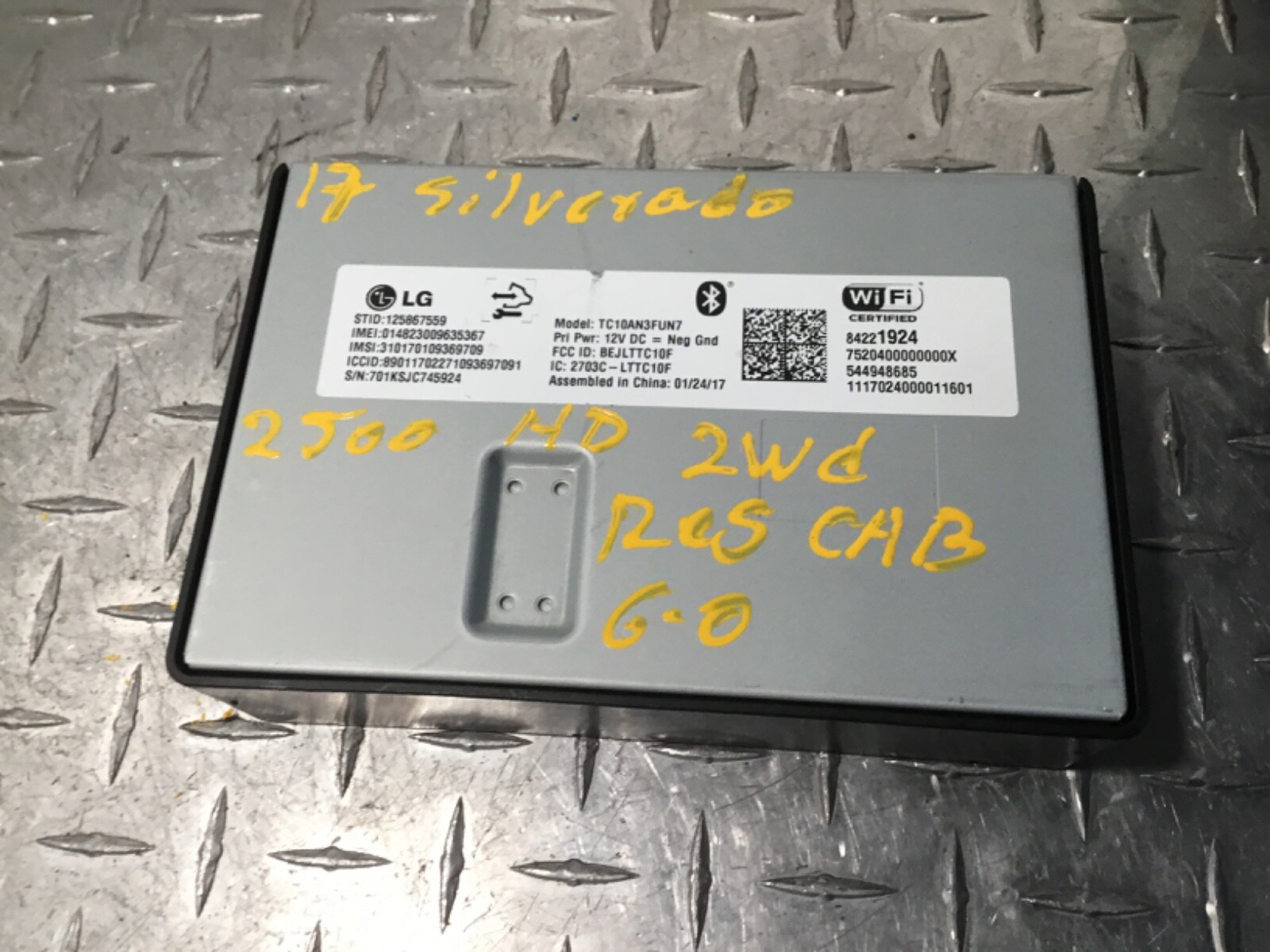 2017 Silverado 2500HD Bluetooth/WiFi Communication Interface Module ...