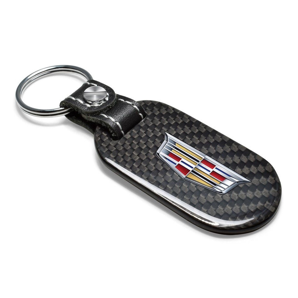 Cadillac Crest Logo Real Carbon Fiber Tag Style Key Chain | eBay