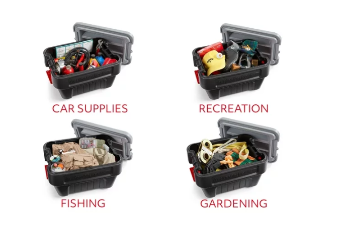 8 Gallon Action Packer Storage Bin, Heavy Duty, Lockable, Black ...