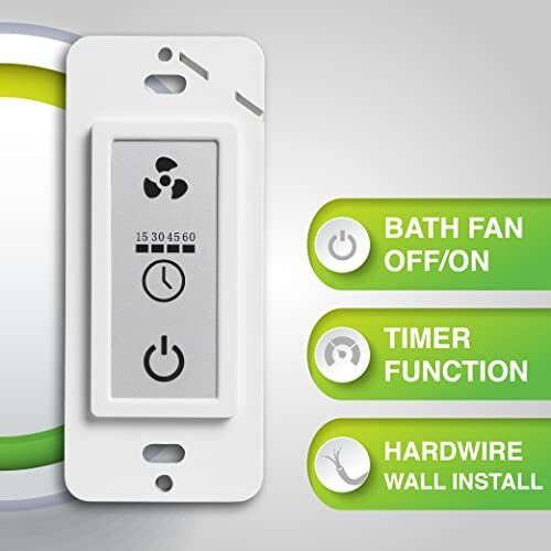 Homewerks 7150-11 Bathroom Fan LCD Control Switch with Fan Timer for 2 ...