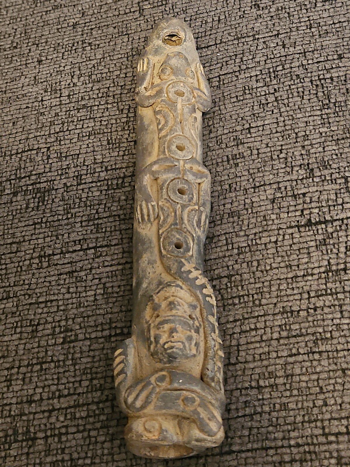 Aztec Ancient Mayan Like 8.5 UCI Flute Hand Made Lizard Gecko Reptile ...