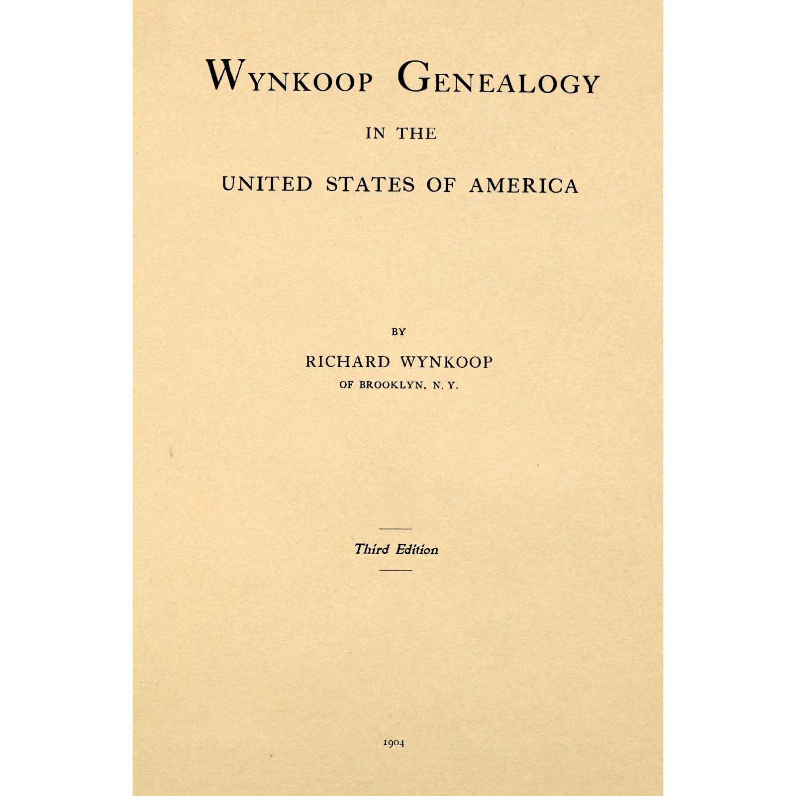 Wynkoop genealogy in the United States of America | eBay