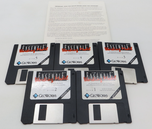 GEOWORKS ENSEMBLE Working Model Ver. 1.2 3.5" Floppy Disks Graphical ...