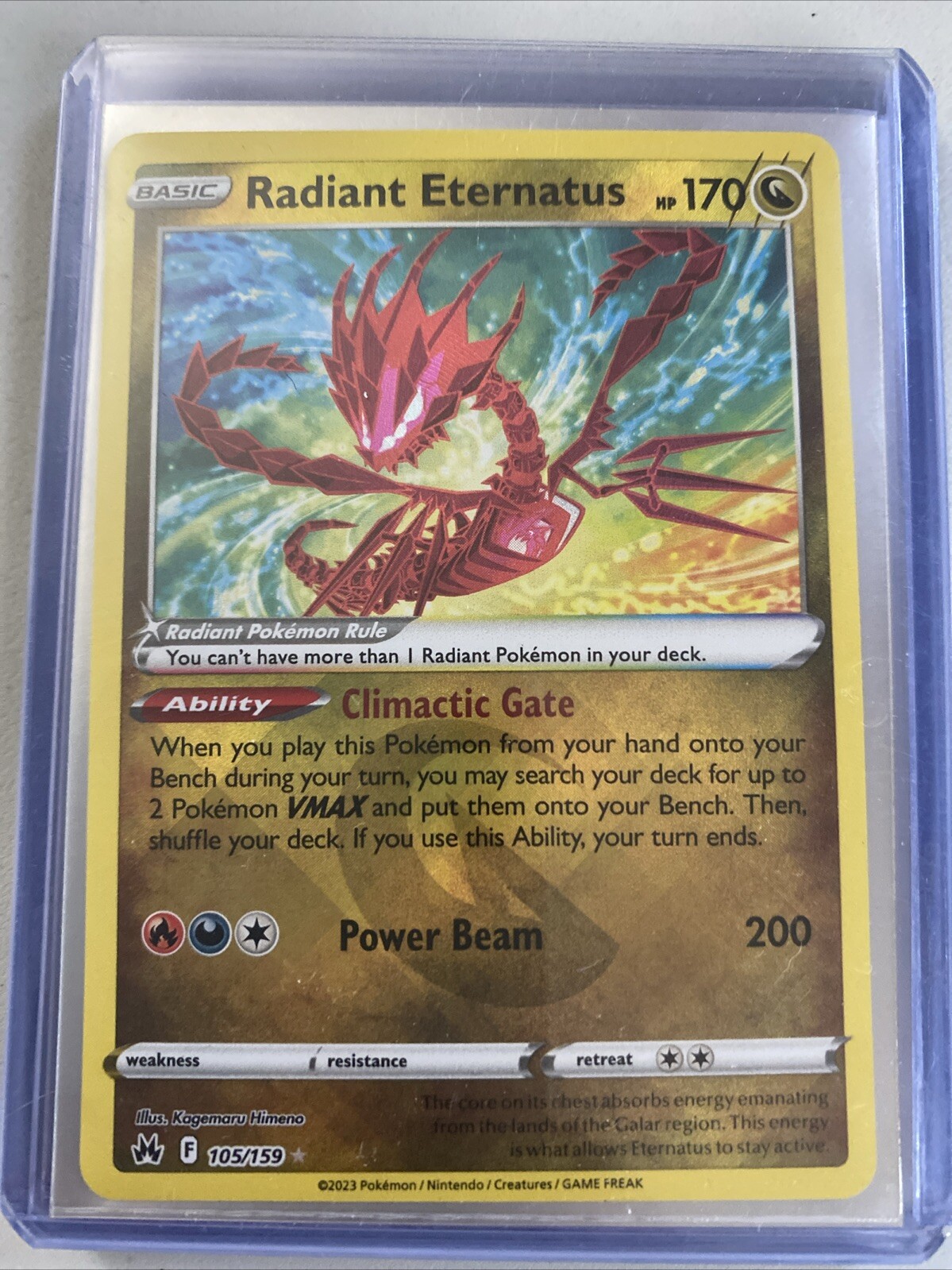 Radiant Eternatus Holo / Shiny Pokemon Card 105/159 Crown Zenith 2023 ...