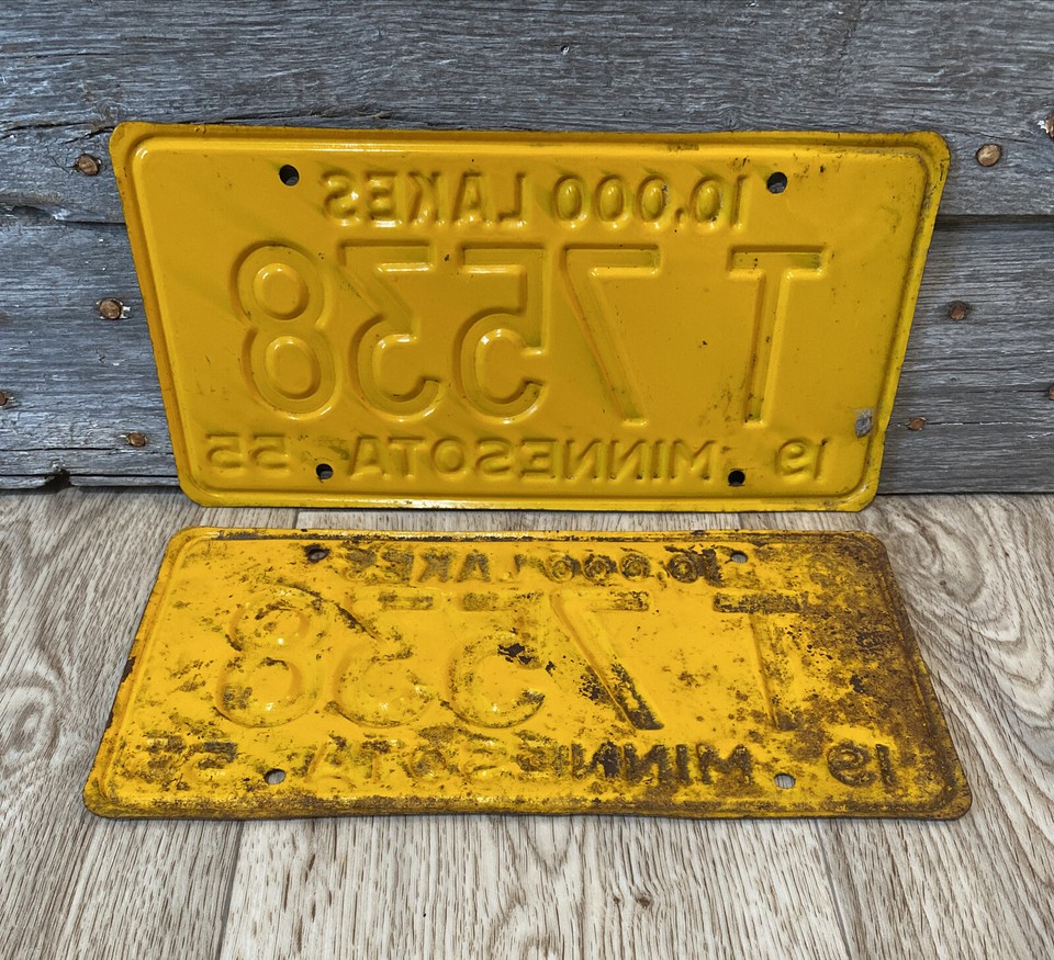Pair of Truck License Plates Minnesota 10,000 Lakes Truck License ...