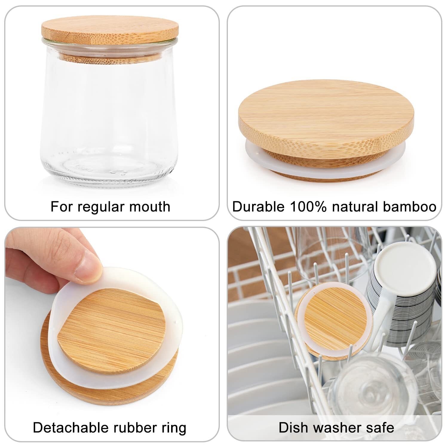 Oui Yogurt Jar Lids Oui Yogurt Bamboo Jar Lids Set Wooden Lids For Oui ...
