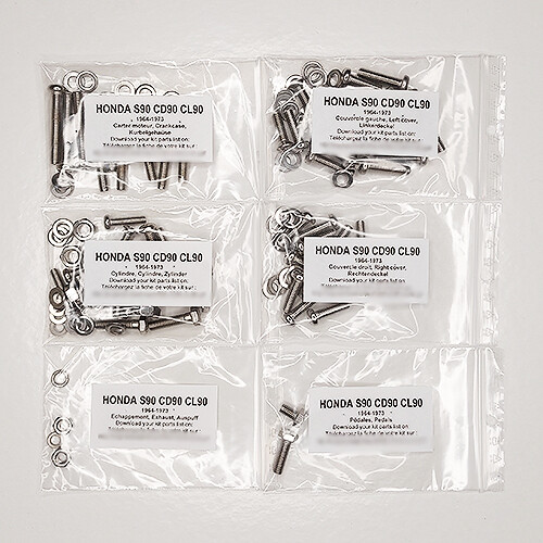 HONDA C90 CS90 CD90 CL90 1964-1973 full engine stainless PHILLIPS screw ...