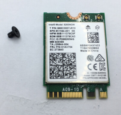 01AX704 Lenovo Wireless Card Dual Band 802.11ac 8265NGW 851594-001 ...