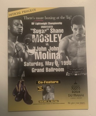 Sugar Shane Mosley-John John Molina 1998 Program Signed By Mosley | eBay