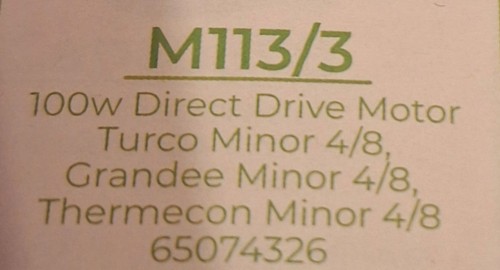 Ecoflam M113/3 Simel Motor 41/2078-32 100W Minor 4 & 8 65074326 D/Drive ...