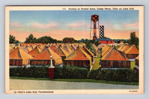 Camp Perry OH-Ohio, Portion Of Tented Area, Antique, Vintage Souvenir ...