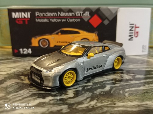 MINI GT 124 chase (open) Pandem Nissan GT-R (R35) Metallic Yellow w ...